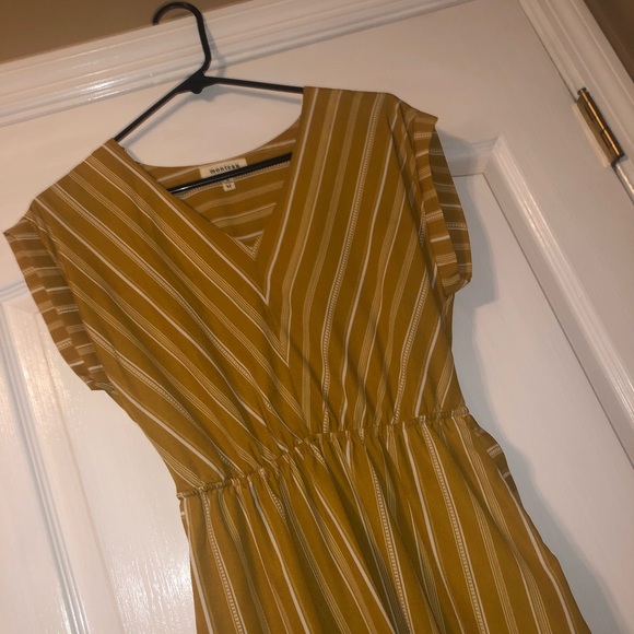 Monteau | Dresses | Yellow White Dress | Poshmark